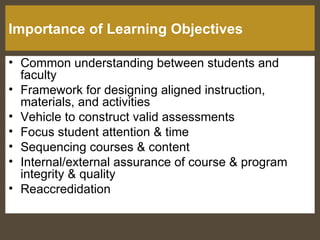 Developing Learning Objectives | PPT