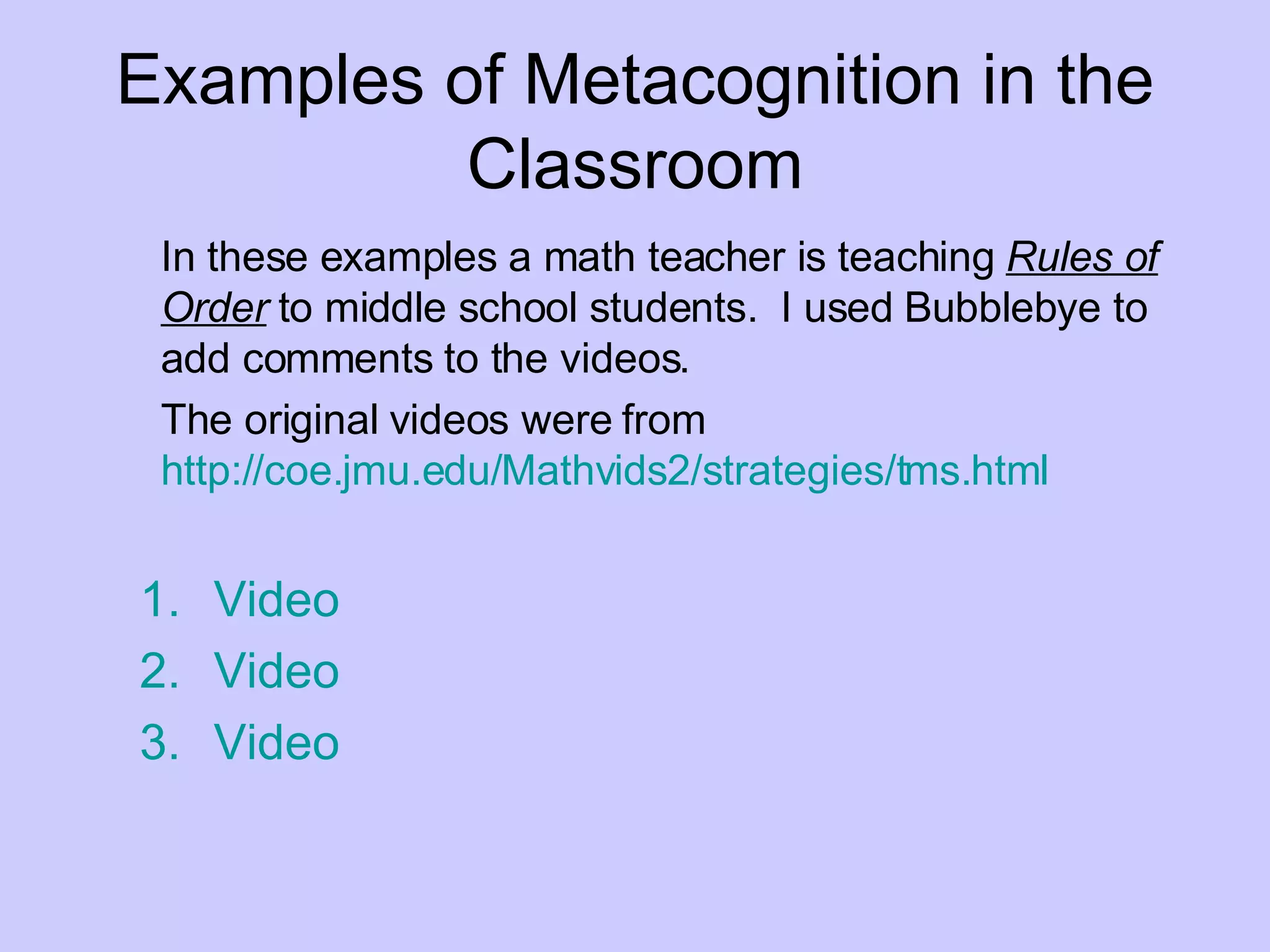 Developing Metacognitive Skills In Your Students | PPT