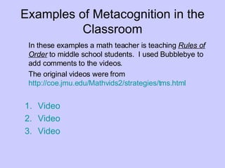 Developing Metacognitive Skills In Your Students | PPT