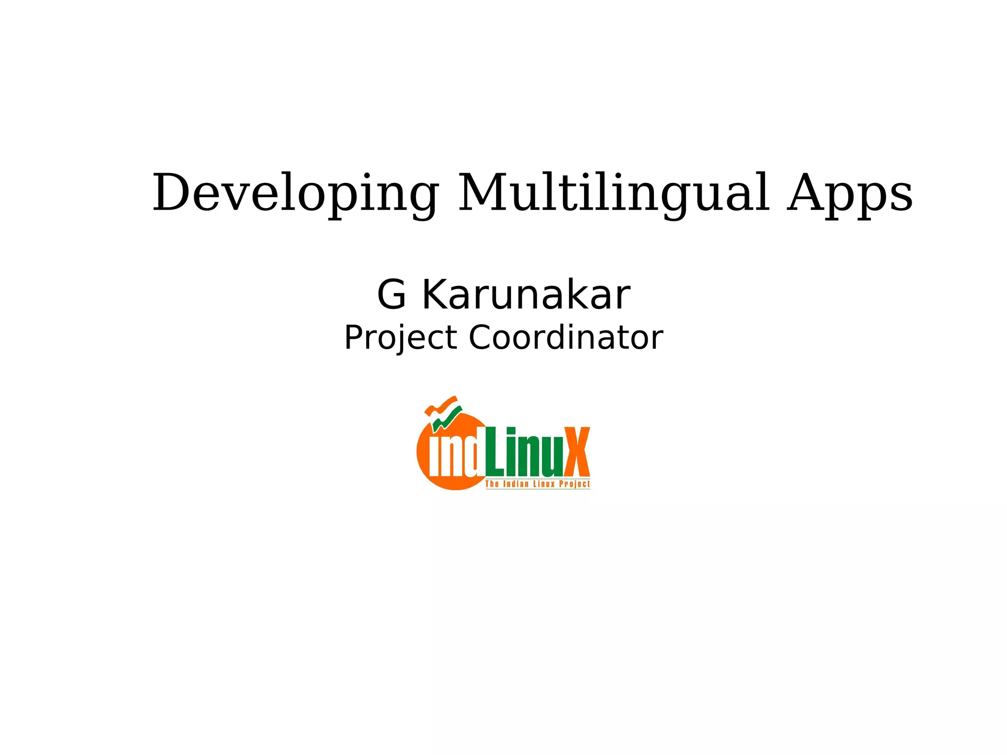 Developing Multilingual Applications | ODP