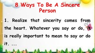 Developing Sincerity | PPTX