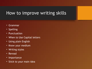 Writing Skills | PPT