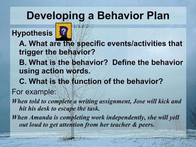 Developing A Behavior Plan | PPT