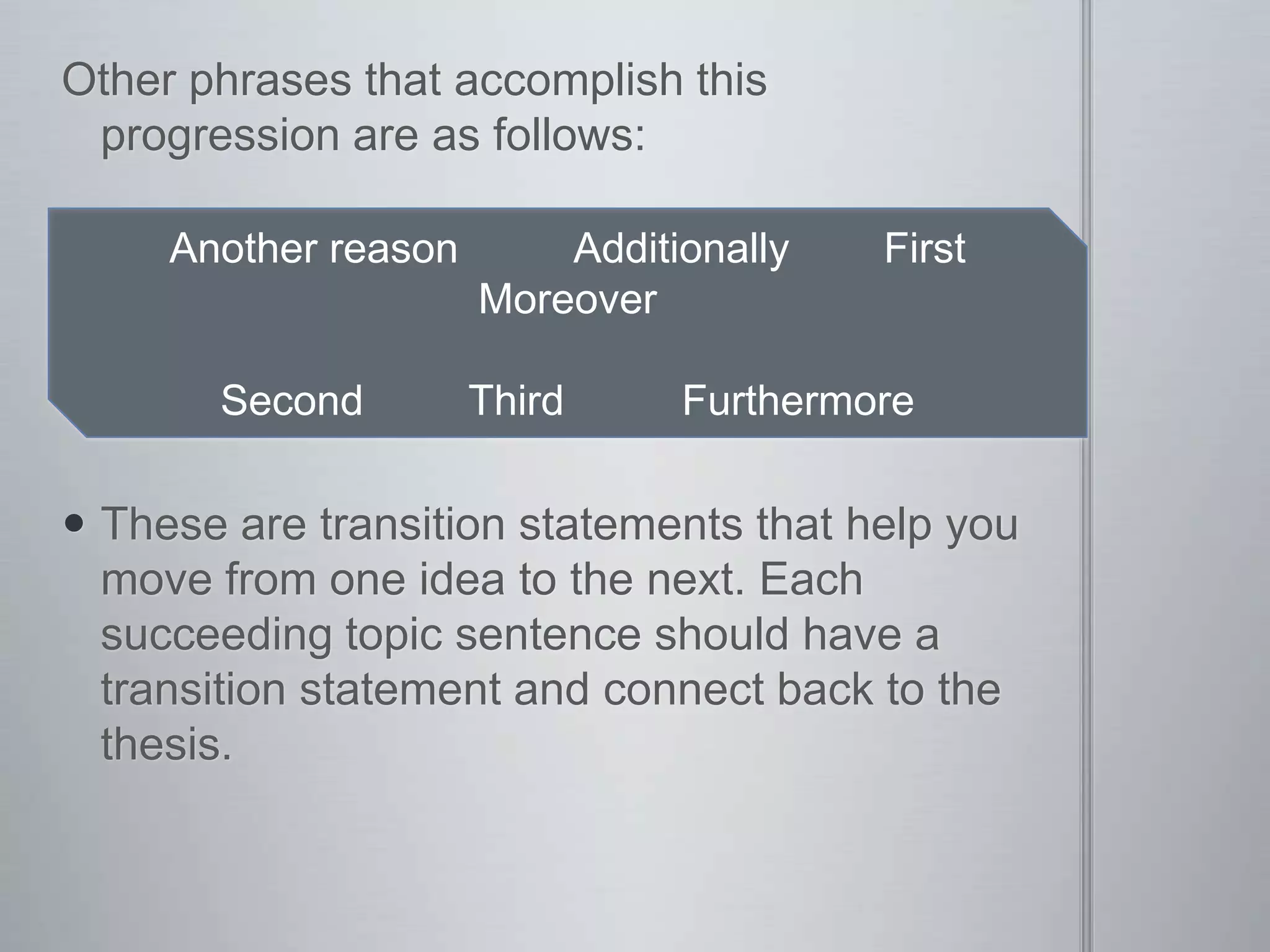 Developing a body paragraph | PPTX