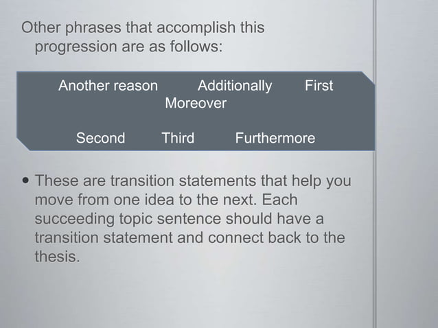 Developing a body paragraph | PPTX