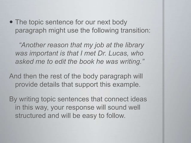 Developing a body paragraph | PPTX