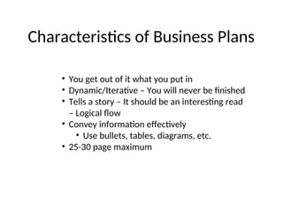 Developing a Business Plan - Part I and II | PPT