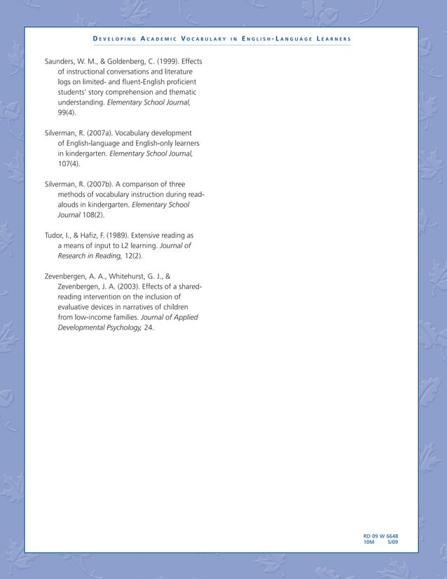 Developing academic vocabulary in ELLs | PDF