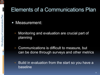 Developing a communications plan | PPTX