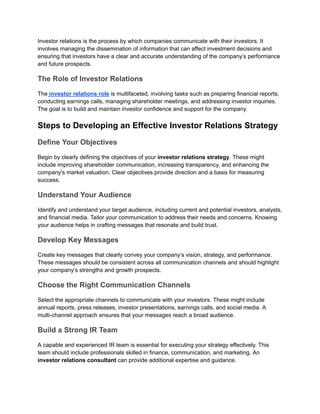 Developing a Comprehensive Investor Relations Strategy_ Steps and ...