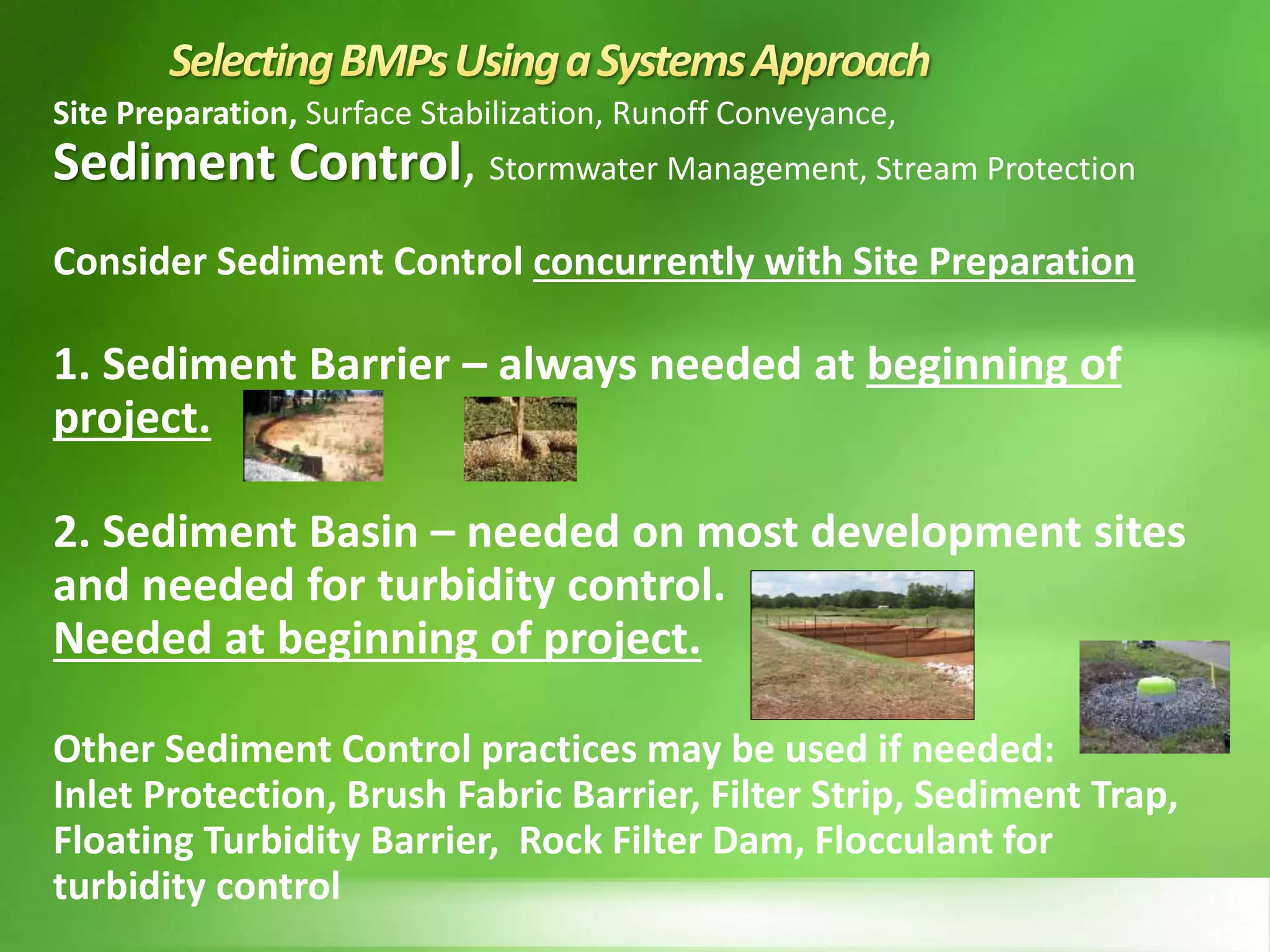Developing a construction stormwater bmp plan using a systems approach ...