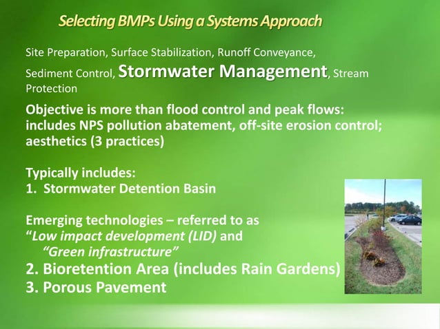 Developing a construction stormwater bmp plan using a systems approach ...