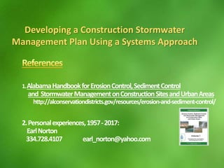 Developing a construction stormwater bmp plan using a systems approach ...