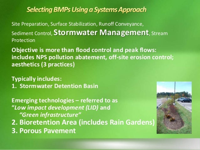 Developing a construction stormwater bmp plan using a systems approach