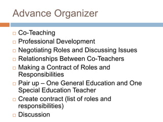 Developing a contract of Roles and Responsibilities for Co-Teachers as ...