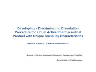 Developing a discriminating dissolution | PDF