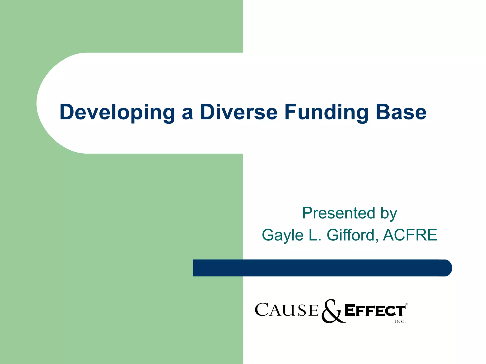 Developing a diverse funding base | PPT
