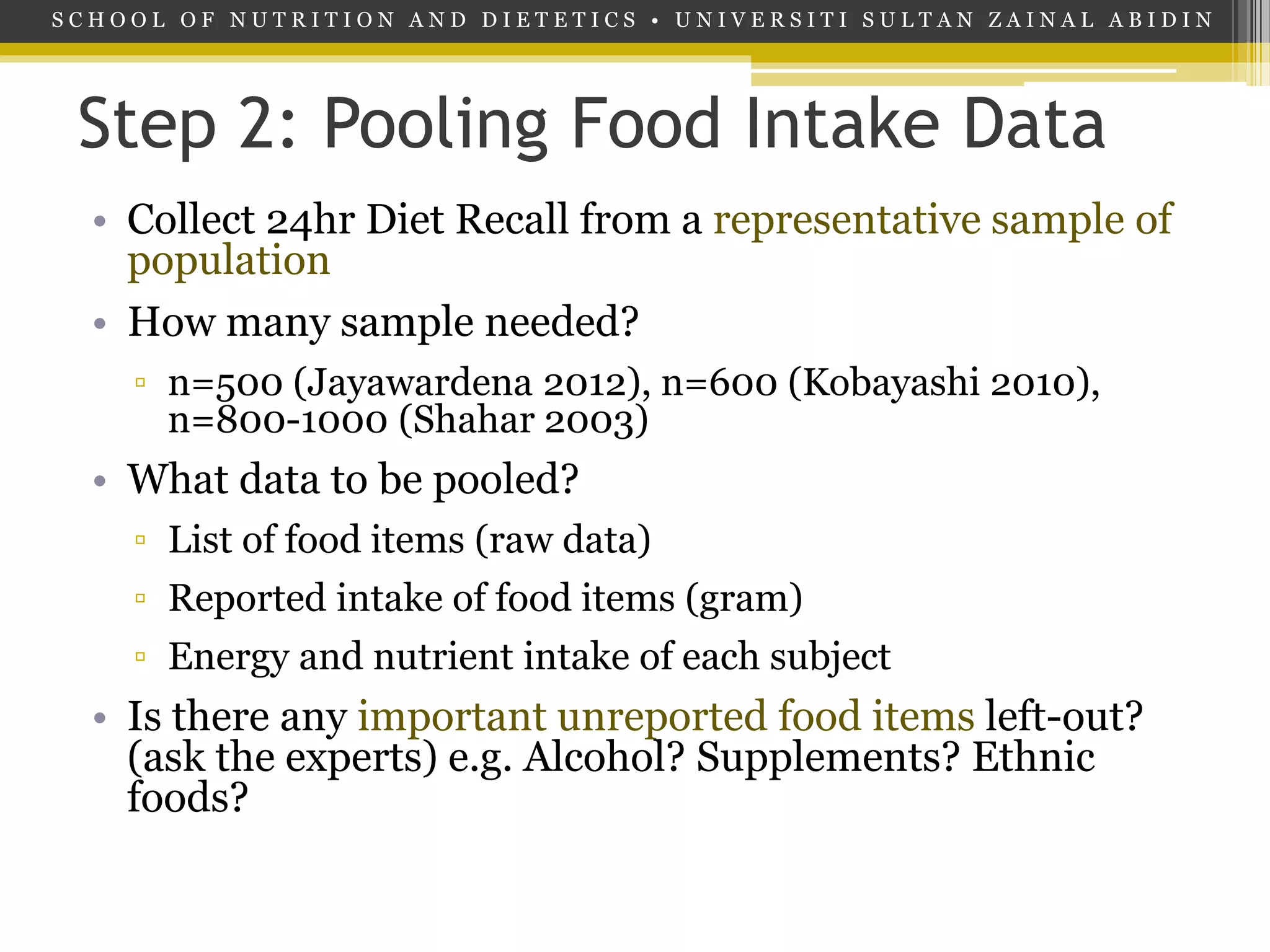 Developing a Food Frequency Questionnaire | PPTX