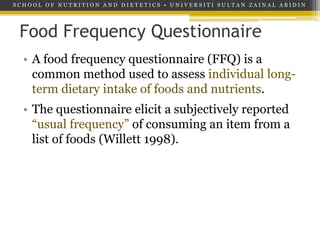 Developing a Food Frequency Questionnaire | PPTX