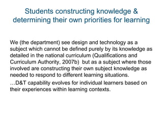 Developing an ITE framework for D&T (TERC 2012) | PPT