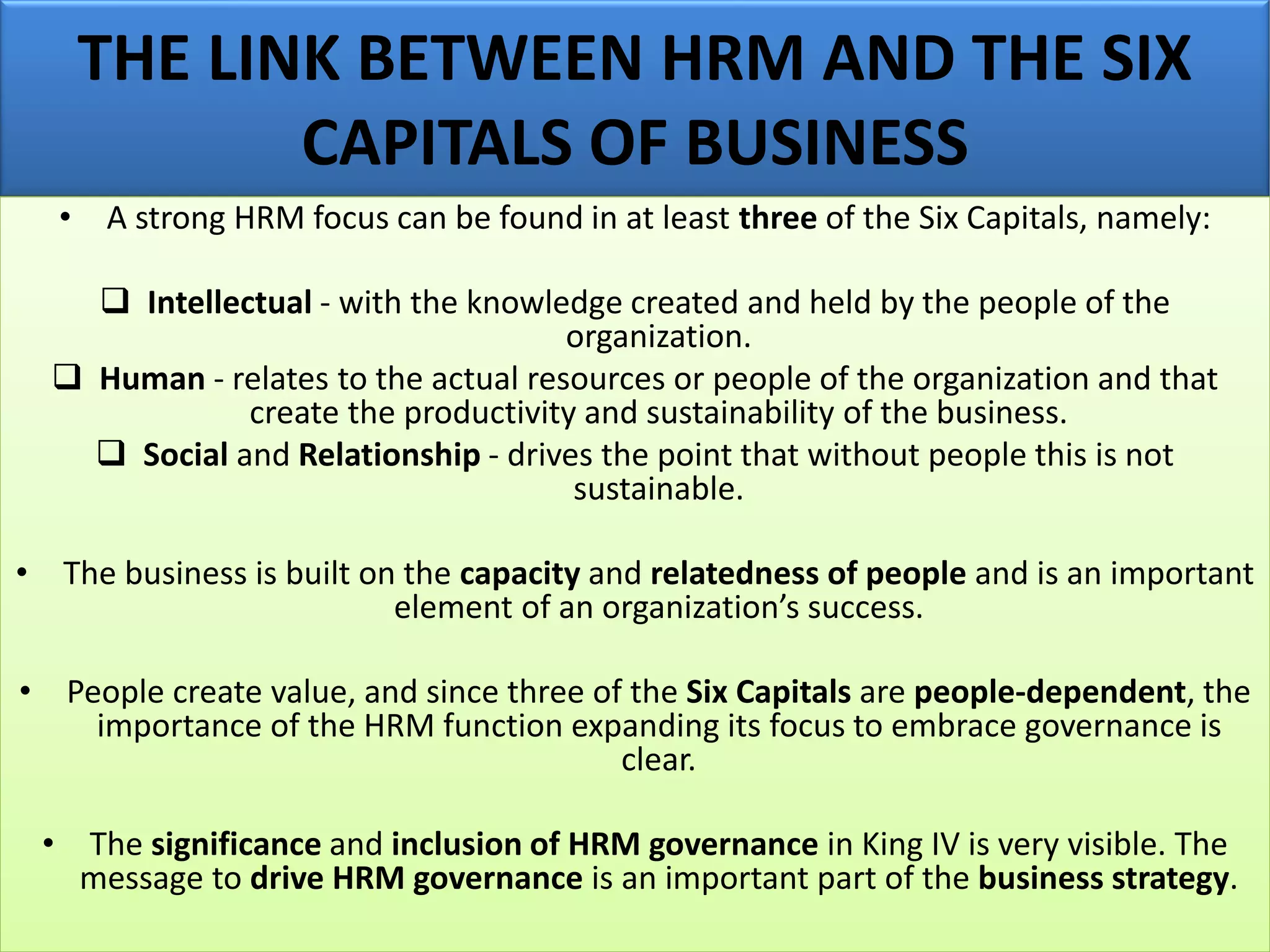 Developing a HRM Governance Framework: Principles, Processes & Best ...