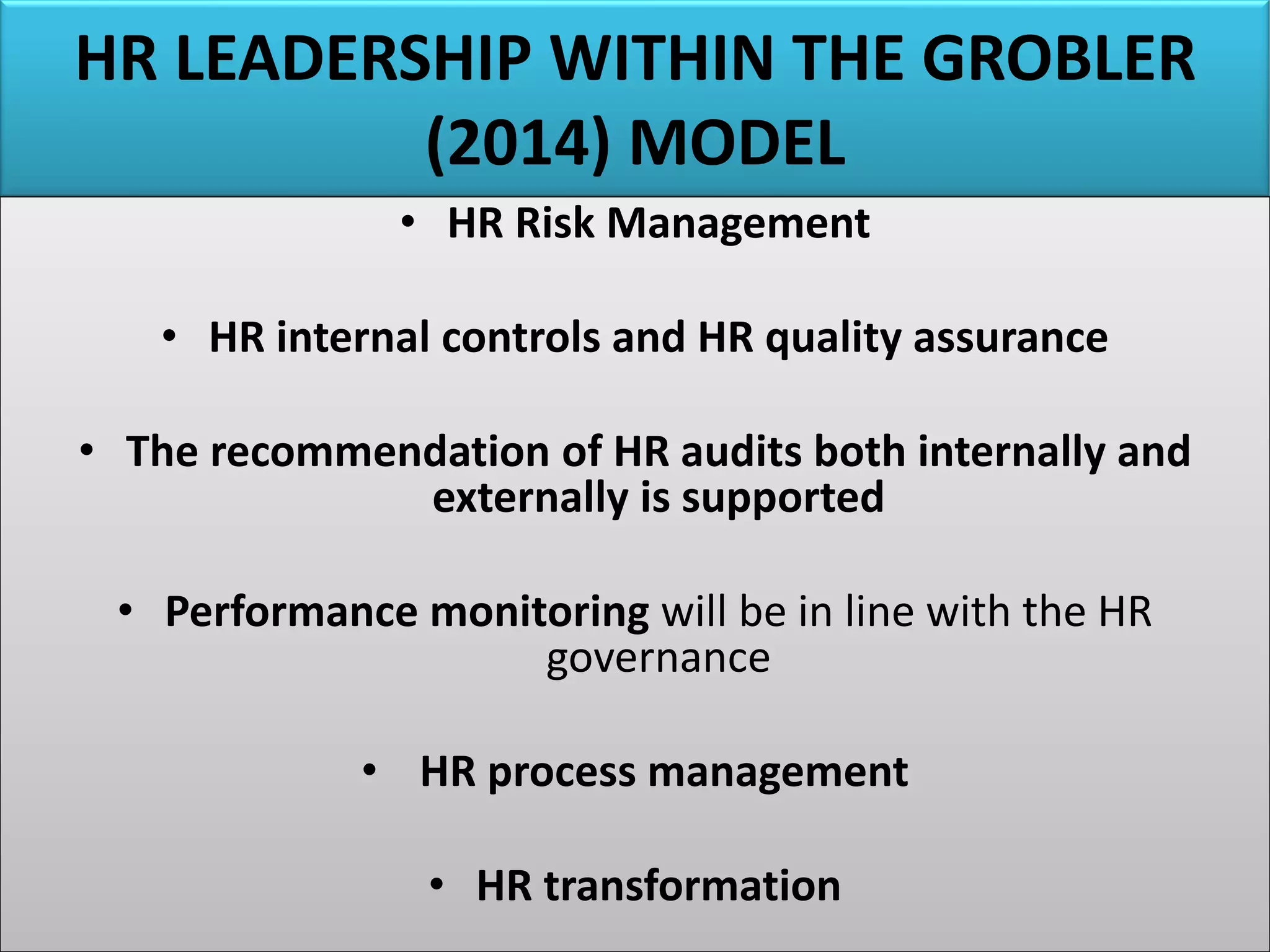 Developing a HRM Governance Framework: Principles, Processes & Best ...