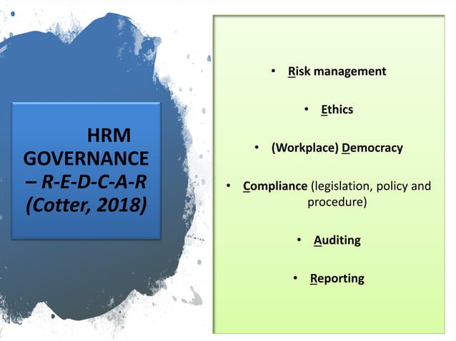 Developing a HRM Governance Framework: Principles, Processes & Best ...