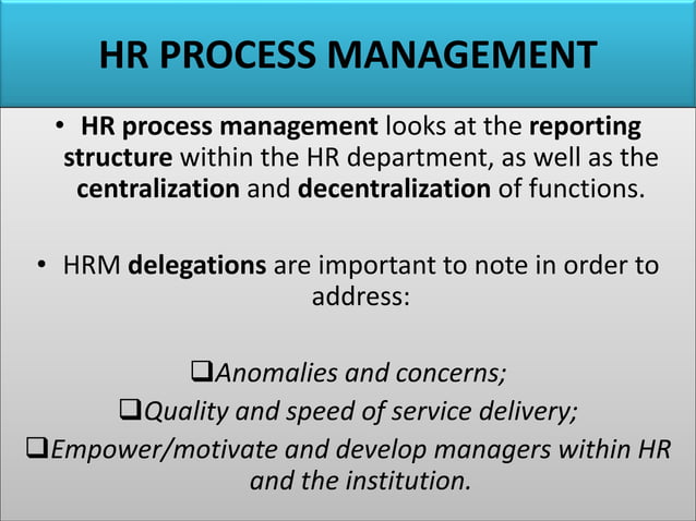 Developing a HRM Governance Framework: Principles, Processes & Best ...