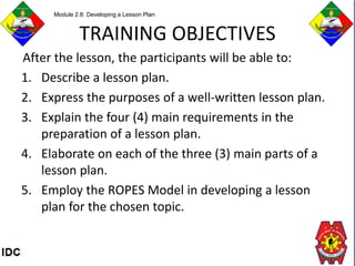 Developing a lesson plan | PPTX