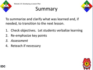 Developing a lesson plan | PPTX