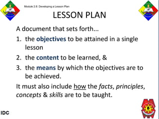 Developing a lesson plan | PPTX