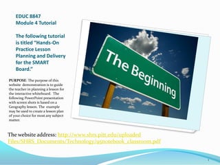 Developing a lesson plan with smart board | PPTX