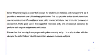 Developing a Linear Programming Model - Comprehensive Homework Solution Blueprint | PPT