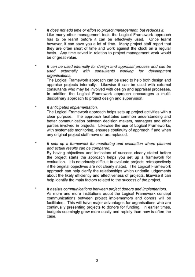 Developing a Logical Framework Guide, Developmental Public Administration, Developing a Log ...