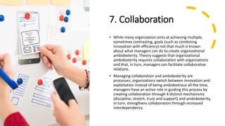 Developing Ambidexterity in Organization for Sustainable Competitive ...