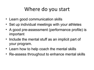 Developing a mental training plan for your athletes | PPT