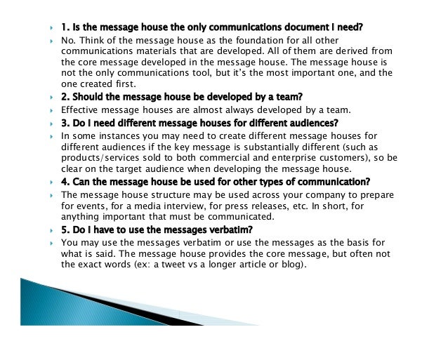 Developing a Message House