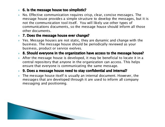 Developing a Message House