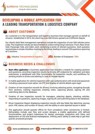 Developing a mobile application for a leading Transportation ...
