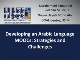 Developing an Arabic Language MOOCs: Strategies and Challenges | PPT