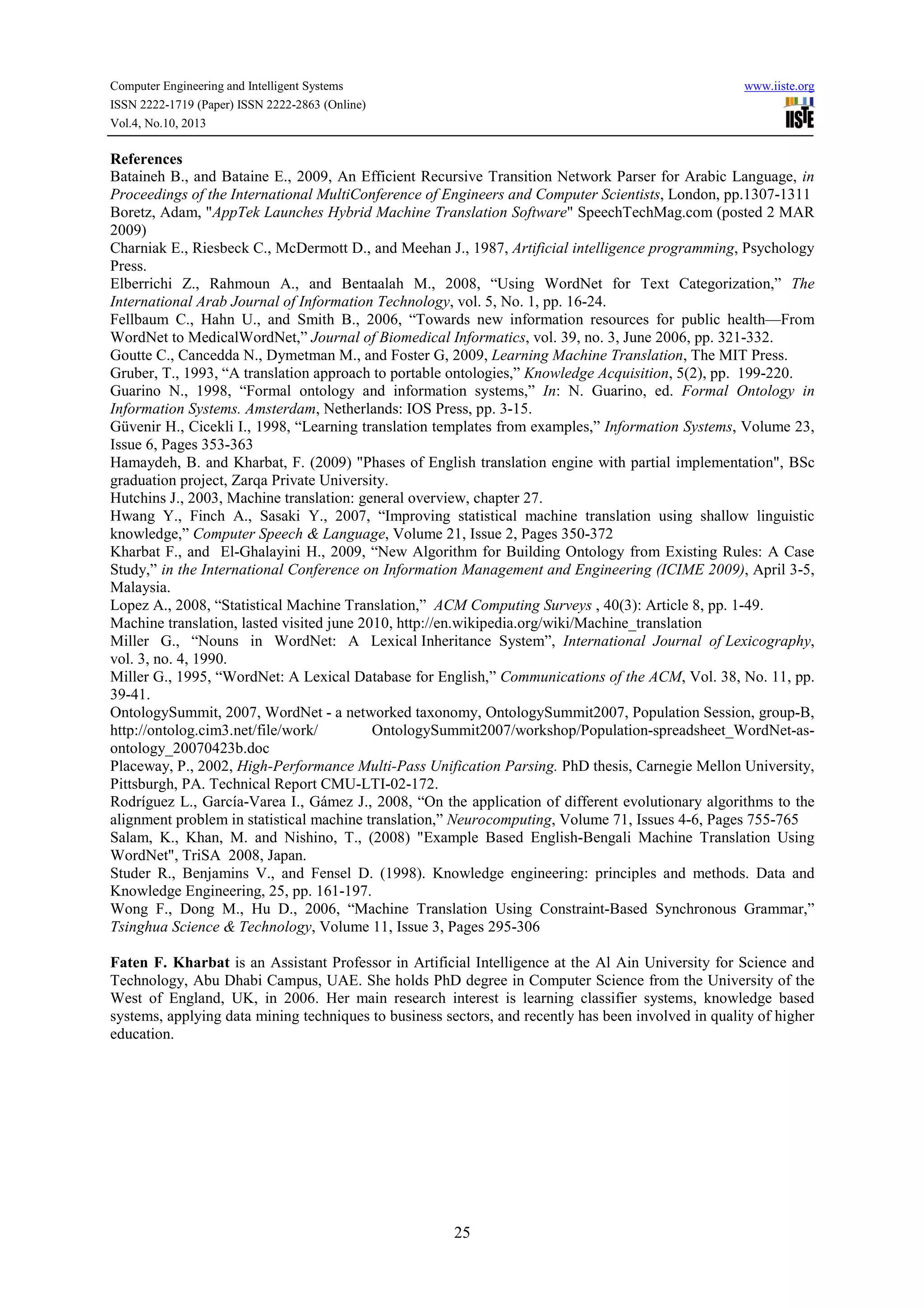 Developing an architecture for translation engine using ontology | PDF | Programming Languages ...