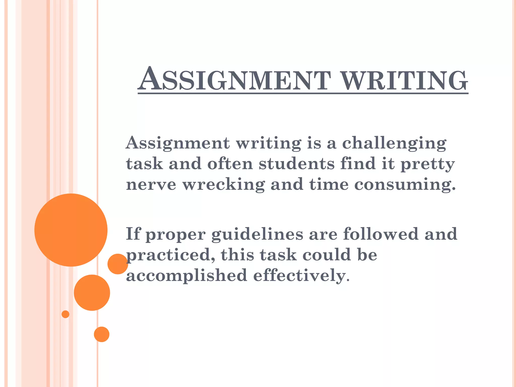 Developing an assignment | PPTX