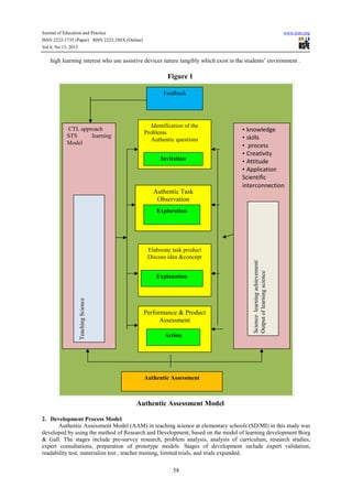 Developing an authentic assessment model in elementary school science ...
