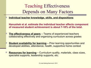 Developing and Assessing Teacher Effectiveness | PPT | Professional ...