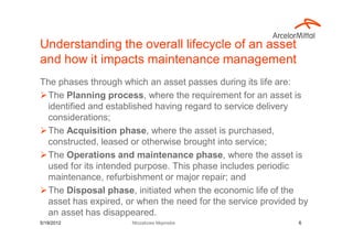 Developing and implementing asset lifecycle management strategies | PDF