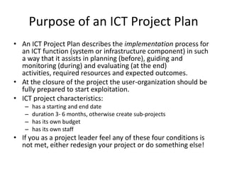 Developing and implementing ict project plans | PPTX