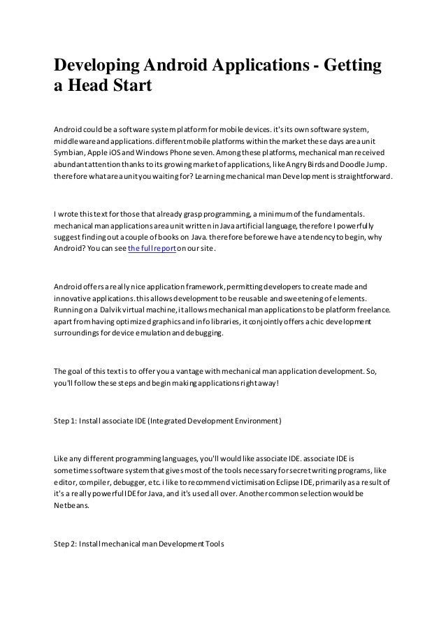 Developing android applications