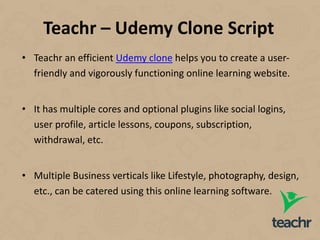 Developing An Effective e-Learning Platform From Ready-Made Script | PPTX