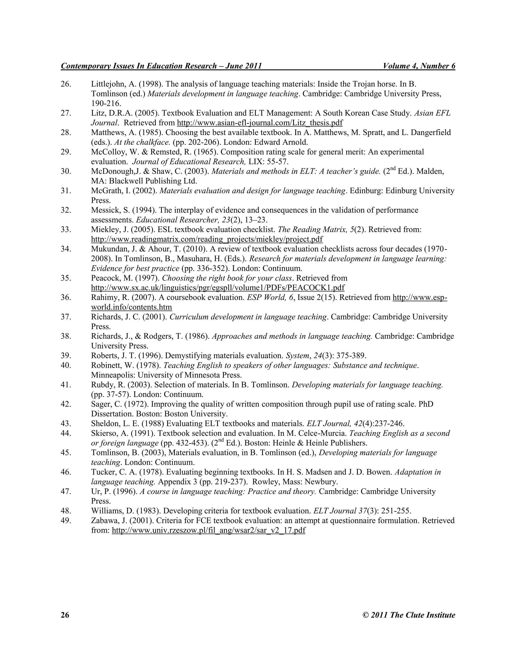 Developing an EL Textbook Evaluation Checklist | PDF | Educational ...