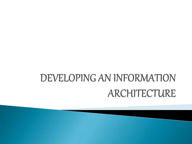 Developing an information architecture | PPTX